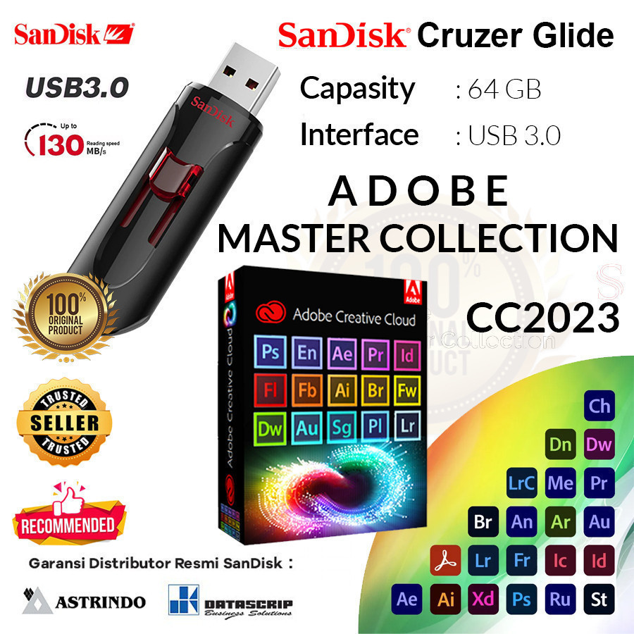 Jual Flashdisk Sandisk 64GB Original Adobe Master Collection 2023 # ...