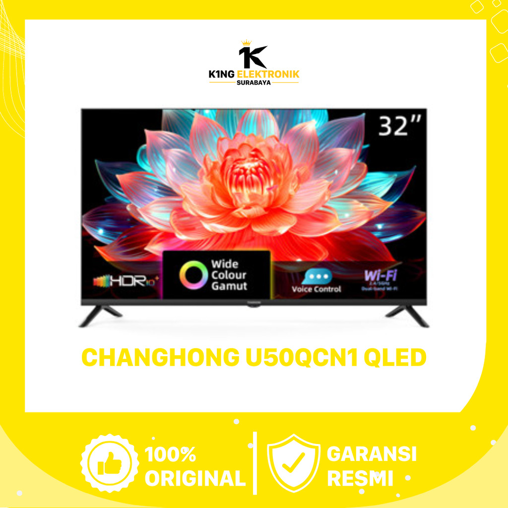 Jual LED TV CHANGHONG 50 INCH UHD GOOGLE TV - U50QCN1 QLED | Shopee Indonesia