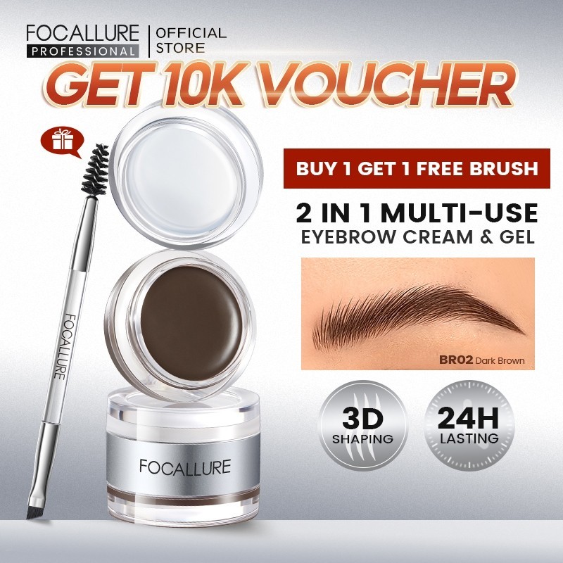 Jual FOCALLURE 2-in-1 Eyebrow Cream & Setting Gel 3D Pro-shape | Shopee ...