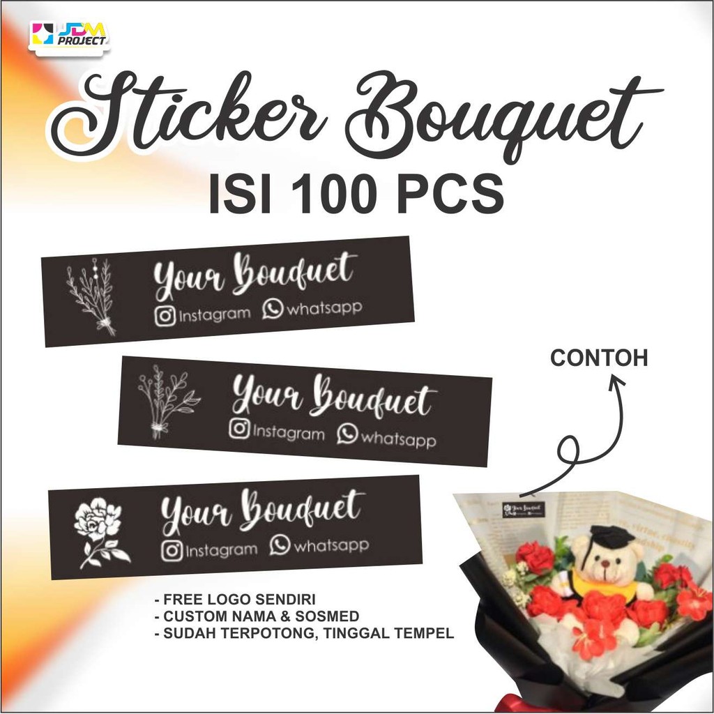 Jual JDM Project - Stiker Buket Label Bouquet [ ISI 100 PCS ] | Shopee ...