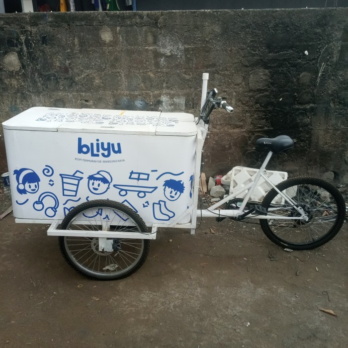 Jual Gerobak Es Kekinian Pakai Sepeda Hybrid Gigi Transmisi Rem Cakram ...
