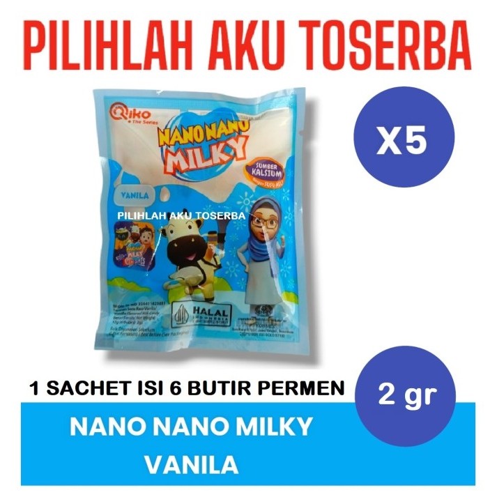 Jual Permen NANO NANO MILKY Rasa VANILA - ( HARGA 5 SACHET ) | Shopee ...