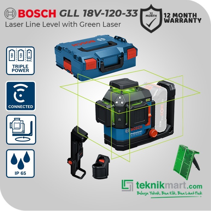 Jual Bosch Laser Line Level / Waterpass Laser Garis GREEN LASER 12 ...