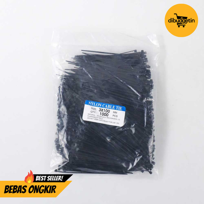 Jual Tali Tis Cable Kabel Ties Self Locking Wire Zip 3x100mm 1000 PCS ...