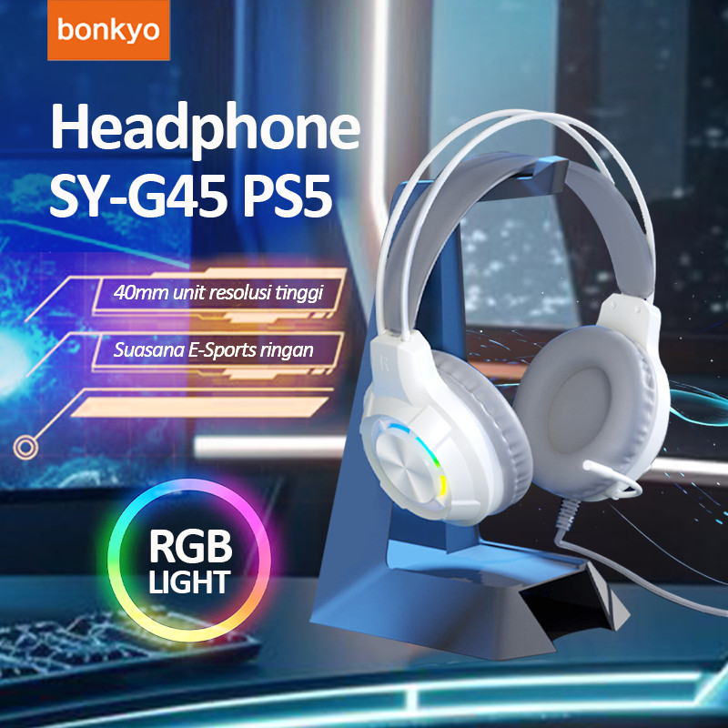 Jual Bonkyo Headset wired headset luminous headset subwoofer sound card ...