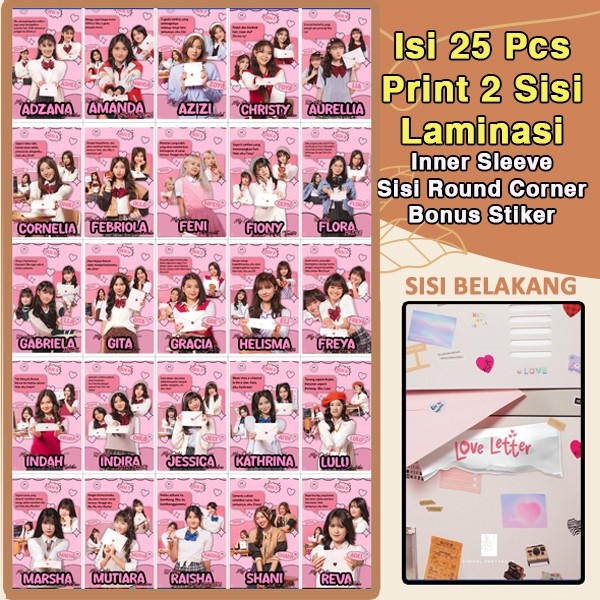 Jual PC Photocard JKT48 Love Letter Set 25 Pcs Cetak 2 Sisi Laminasi Bahan Tebal Termurah ...