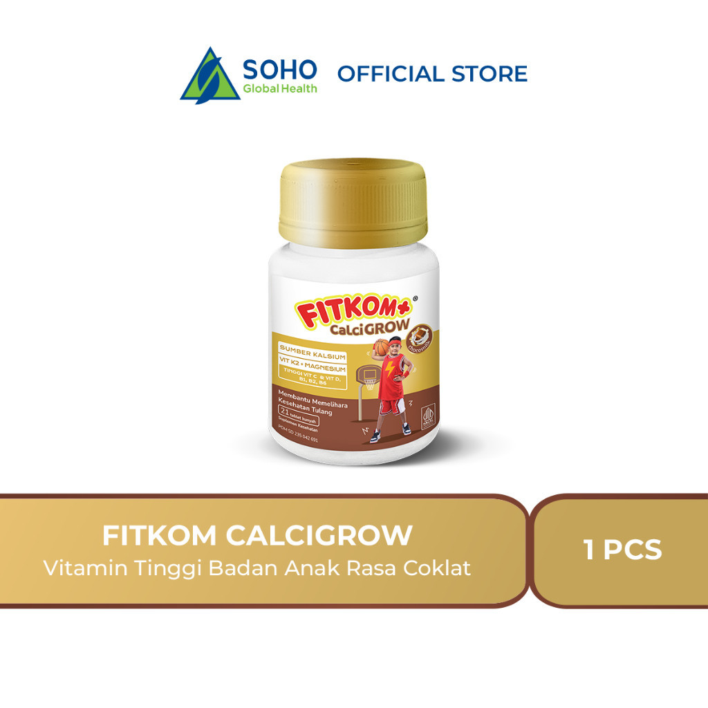 Jual Fitkom CalciGROW Tablet Hisap Vitamin Tinggi Badan Anak Rasa ...