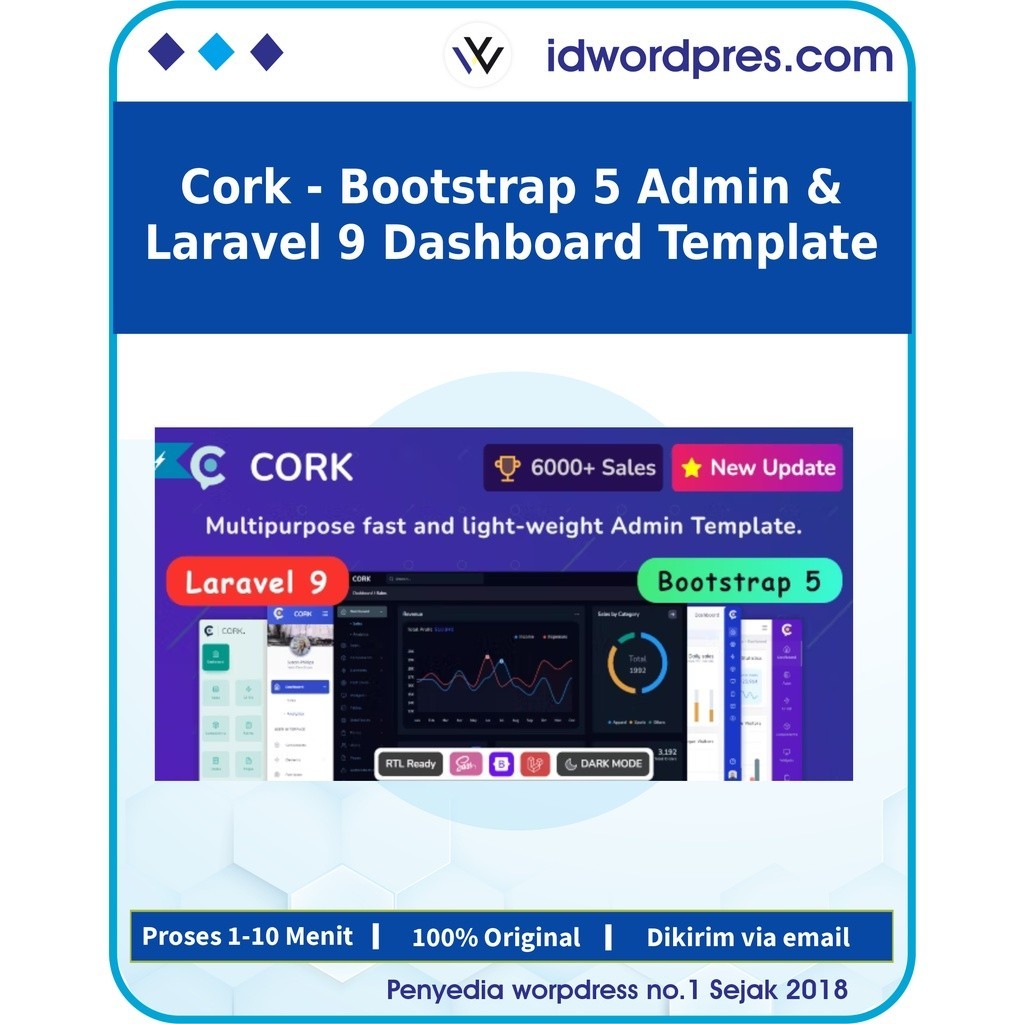 Jual Cork - Bootstrap 5 Admin & Laravel 9 Dashboard Template | Shopee Indonesia