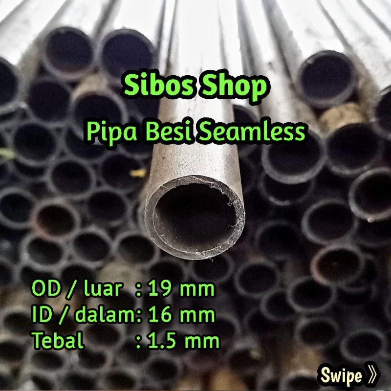 Jual Pipa Besi Seamless Od 19mm Id 16mm Tebal 1.5mm Panjang 20cm sampai 150cm | Shopee Indonesia