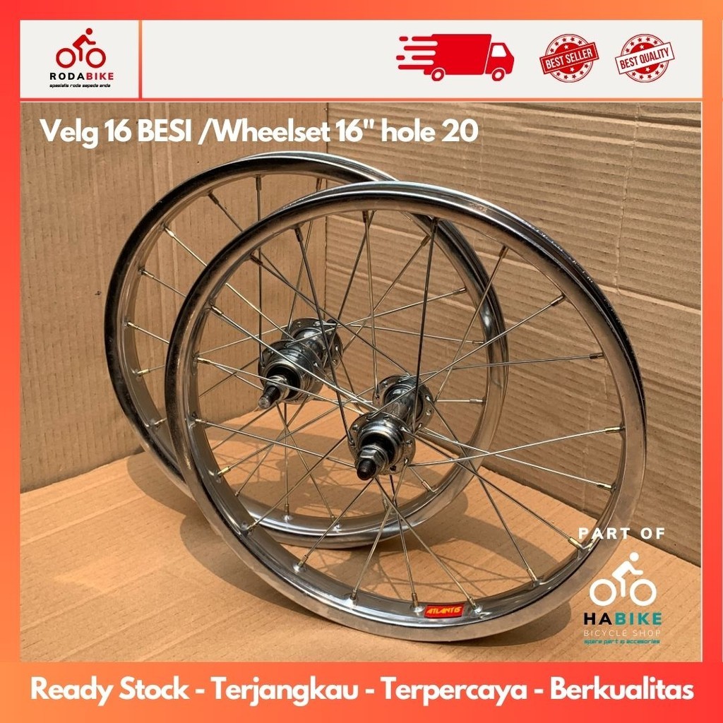 Jual Velg Sepeda Jadi 16 Besi Depan/Belakang Wheelset Besi Sepeda 16 ...