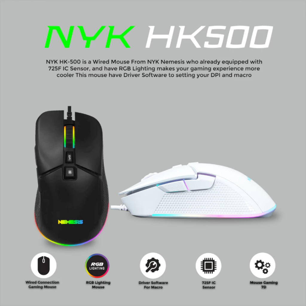 Jual MOUSE GAMING GAME NYK NEMESIS HK-500 WIRED CONNECTION MACRO ...