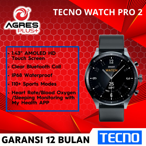 Jual TECNO Watch Pro 2 – Smartwatch AMOLED, Panggilan Bluetooth ...