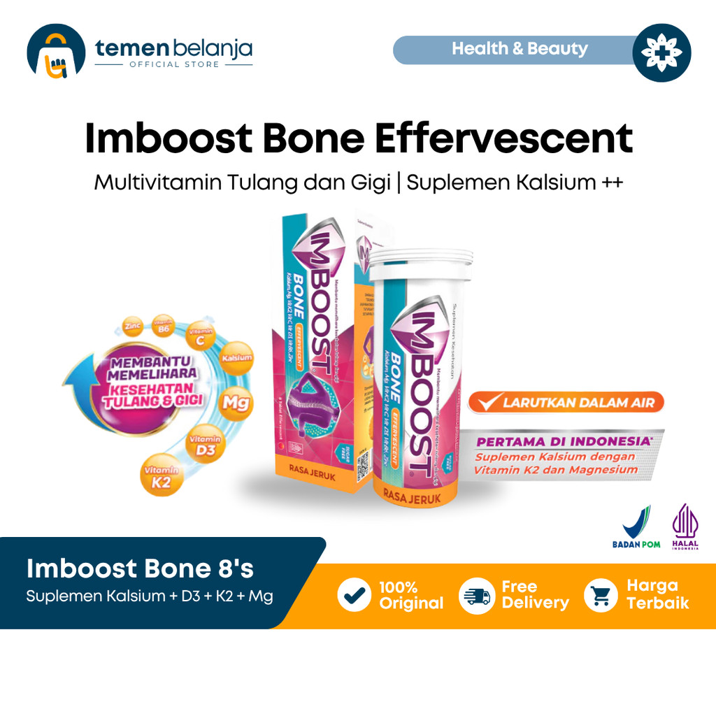 Jual Imboost Bone Effervescent Suplemen Tulang dan Gigi Rasa Jeruk @8 ...