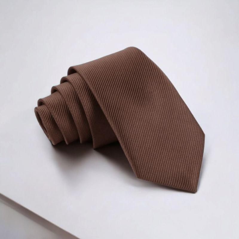Jual Umma Dasi Pria Dasi Panjang Salur Halus COKLAT MUDA 3 Inchi 8 Cm ...