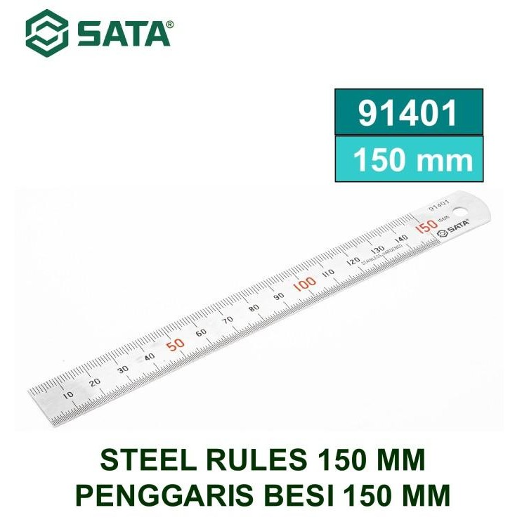 Jual SATA 91401 Penggaris Besi Stainless 150 mm - Steel Rules 15 cm | Shopee Indonesia