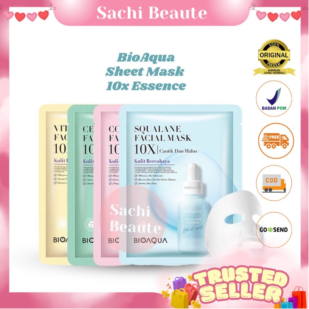 Jual BioAqua Bio Aqua Sheet mask 10X The Effect masker wajah Whitening / Anti-Aging / Repair ...