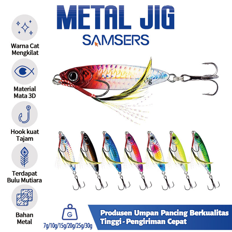 Jual Umpan Pancing Jigging Hook Memancing Spinner Umpan 7g/10g/15g/20g/30g Laser Metal Jig Spoon ...