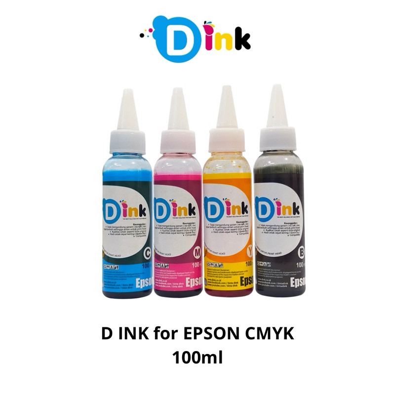 Jual Tinta Printer Epson 100ml CMYK/ 4 warna D Ink | Shopee Indonesia