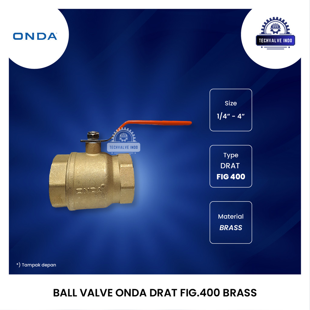 Jual BALL VALVE ONDA 2" INCH DRAT KUNINGAN ORIGINAL | Shopee Indonesia