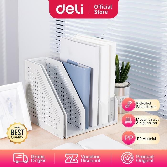 Jual Deli Magazine Container/Rak Tempat Buku Plastik Bisa Ditekuk 78996 ...