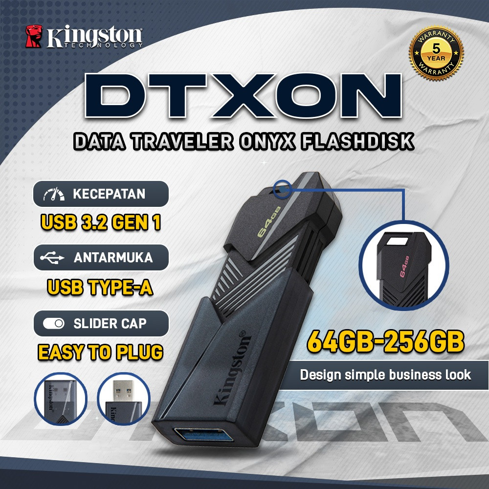 Jual Kingston DT Exodia Onyx USB FlashDisk Slide tutup elegan 64GB ...