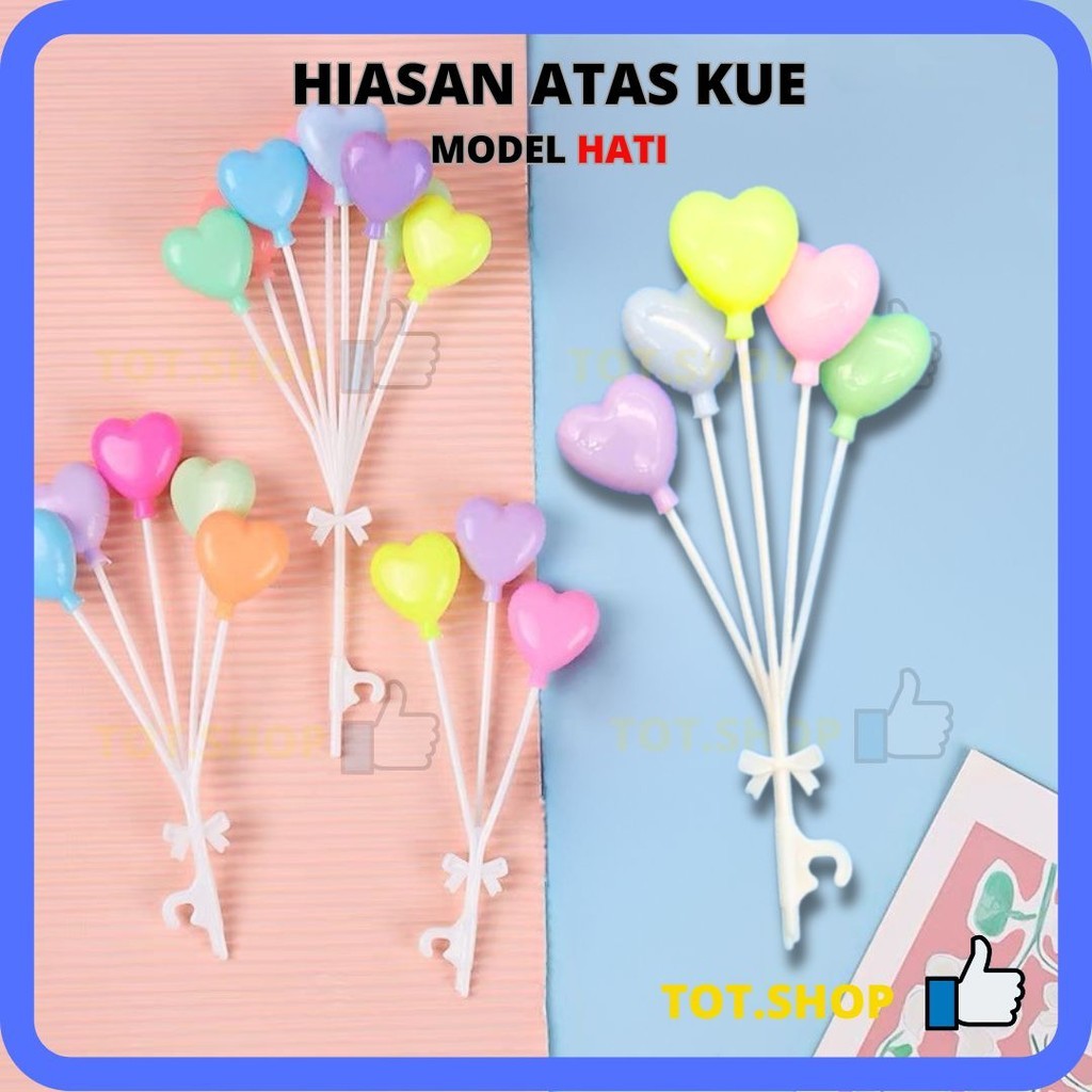 Jual [Min 5] [MODEL HATI] Hiasan atas kue Cake Top Ball Topper Kue ...