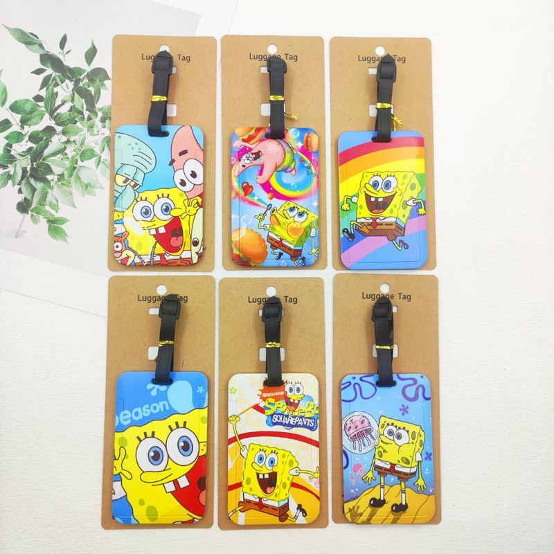 Jual SpongeBob Luggage Label Kids Travel Luggage Tag Girl and Boy ...