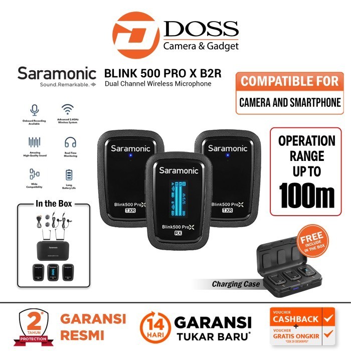 Jual Saramonic Blink 500 Pro X B2R Dual Mic Wireless Saramonic Blink500 ProX B2 R Microphone ...