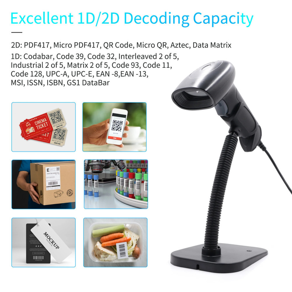 Jual Barcode Scanner Auto-Sensing Scanning Gun 1D 2D - HS22 | Shopee ...