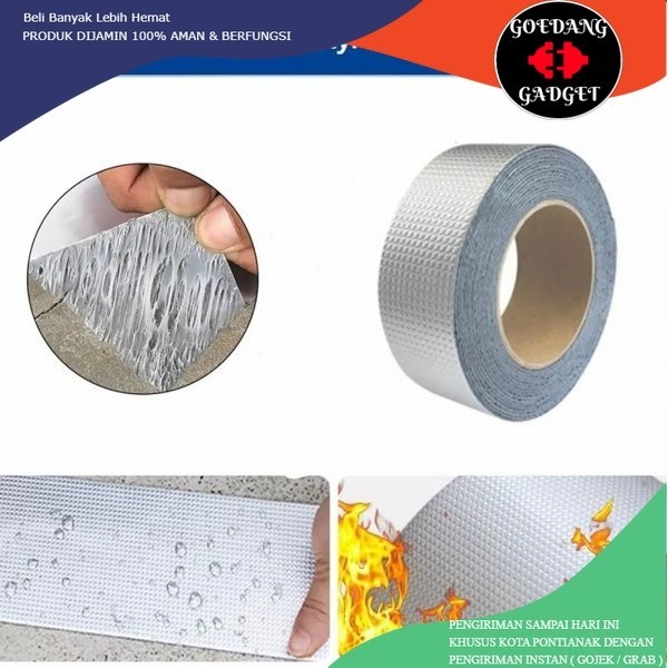Jual LAKBAN ALUMUNIUM ANTI BOCOR 3M / ALUMINIUM FOIL BUTYL WATERPROOF 3 METER / LEM ANTI AIR ...