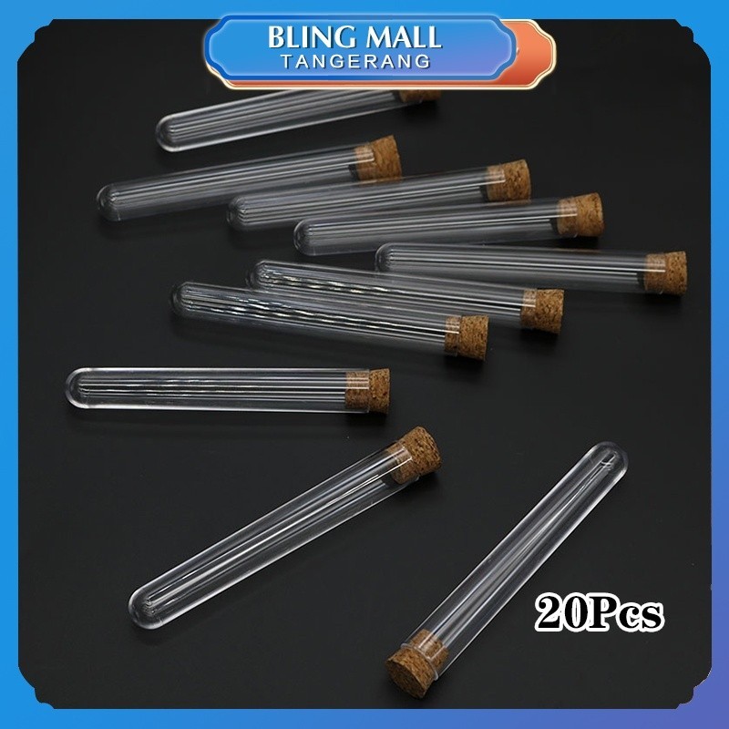 Jual 【20Pcs】Tabung Reaksi Plastik Tutup Kayu Gabus / Test Tube Souvenir ...