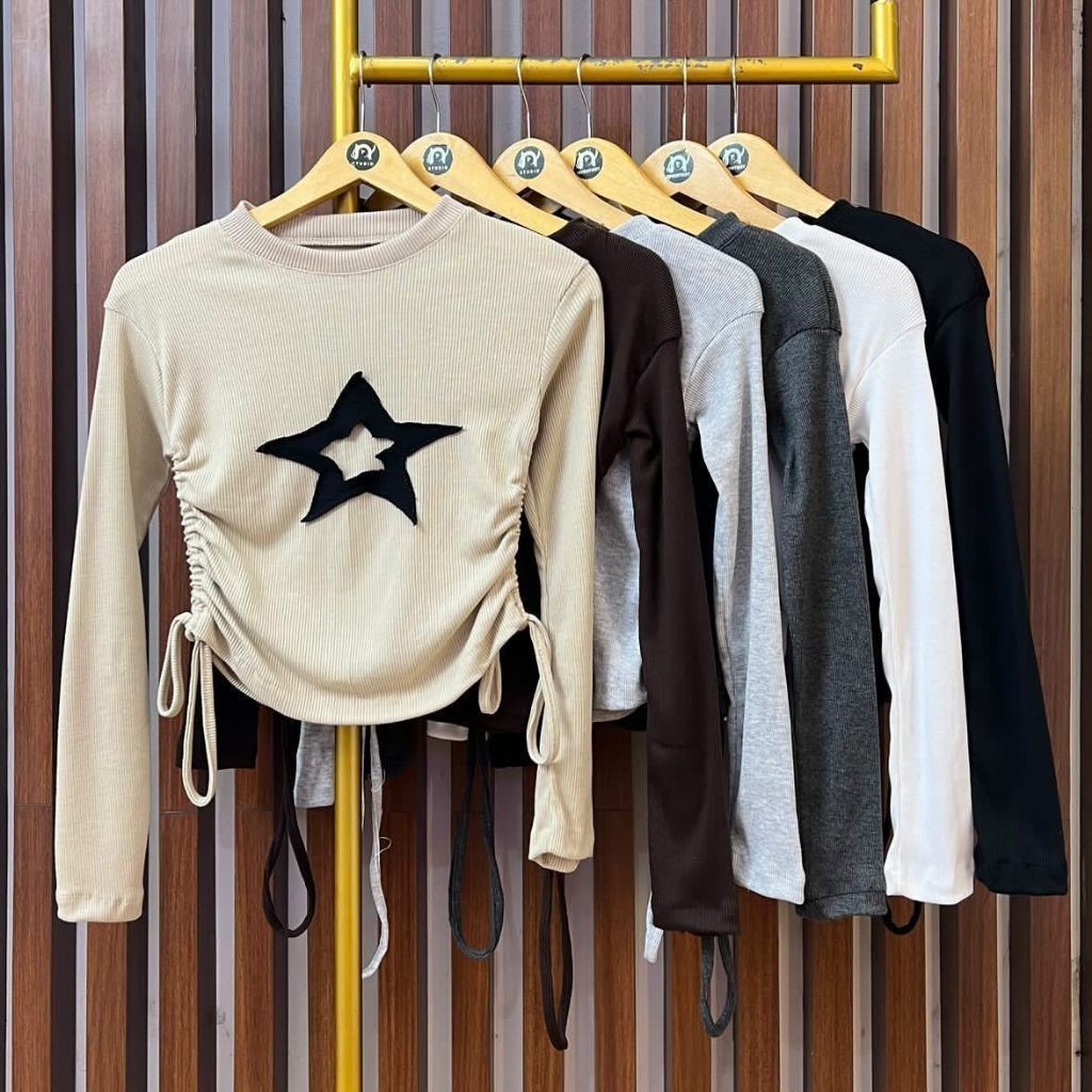 Jual CASHA - ZSO LONGSLEEVE CROP SERUT MANDA / STARLA RIB KNIT / Outfit ...