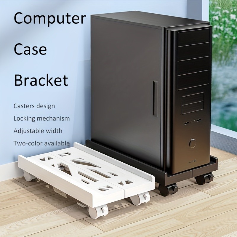 Jual Adjustable Mobile CPU Stand, Ventilated Computer Tower Stand PC ...