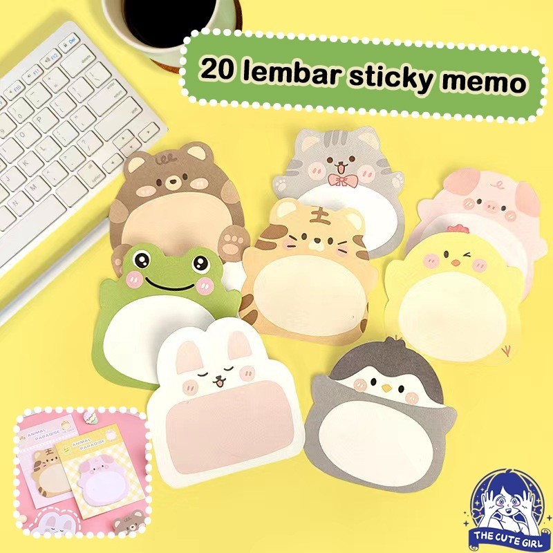 Jual Sticky Notes Motif HewanTempelan Kertas Catatan Memo Note Karakter ...