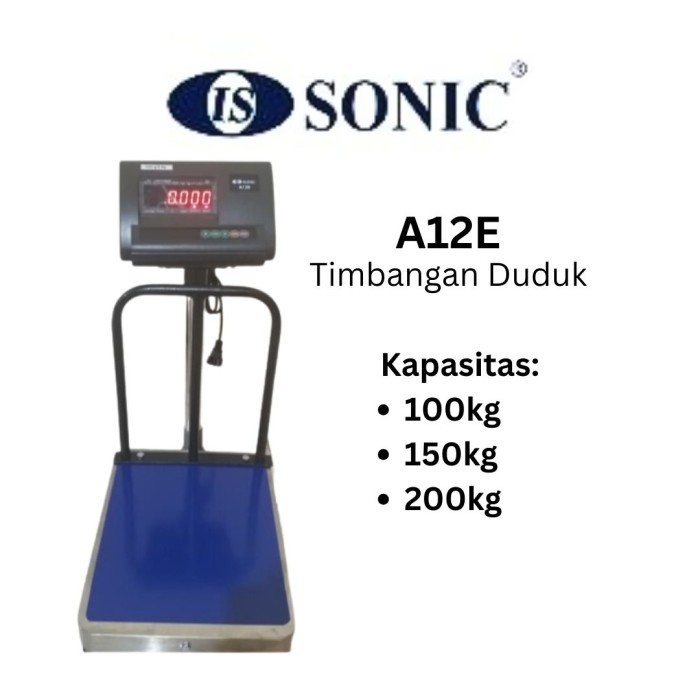 Jual TIMBANGAN DUDUK DIGITAL SONIC A12E 100kg 150kg 200kg/ TIMBANGAN BARANG 100kg 150kg 200kg ...
