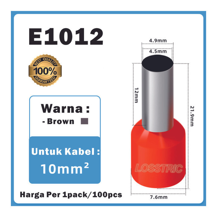 Jual SKUN INSULATED FERRULES WARNA E1012 10mm. | Shopee Indonesia