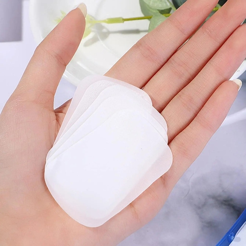 Jual 1pcDisposable soap sheet box soap paper portable hand washing ...