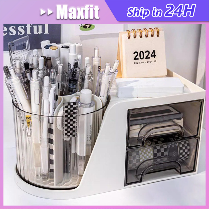 Jual Rotate Pen Holder Tempat Pensil Transparan Akrilik Aesthetic ...