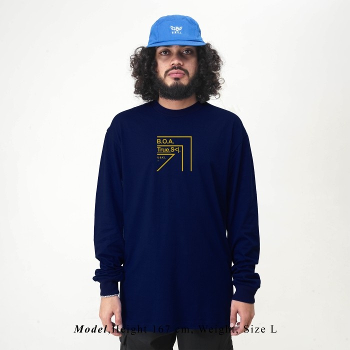 Jual UNKL347 Long Sleeve Navy Bahan Combed Motif Simpel OOOU | Shopee ...