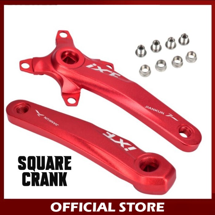Jual IXF Crankset Single Crank Arm 170 mm Square Kotak BCD 104 Merah ...