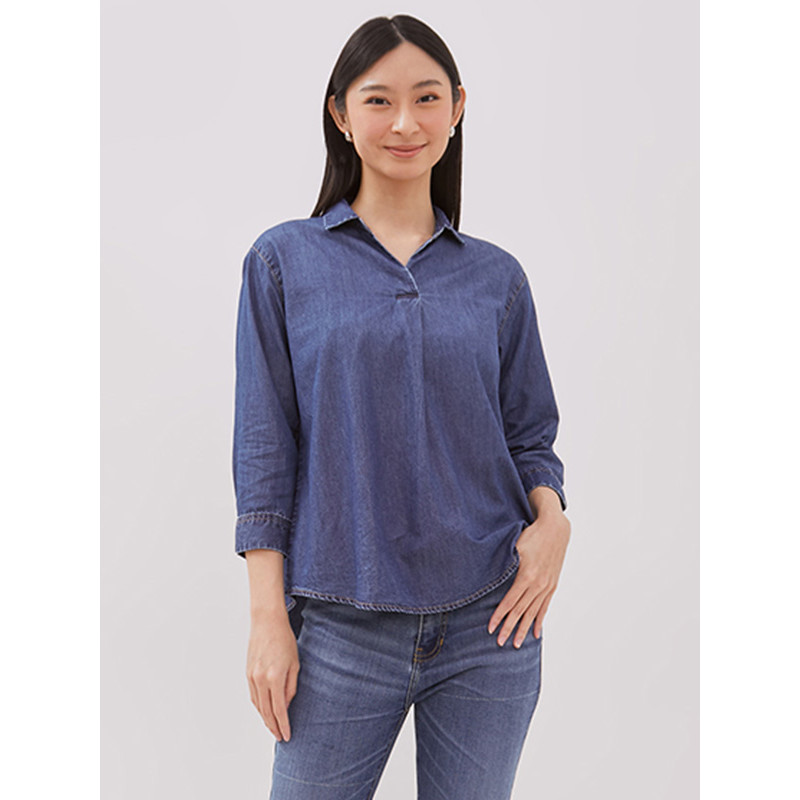 Jual DUST Kemeja Denim Malini (D.13177) | Shopee Indonesia