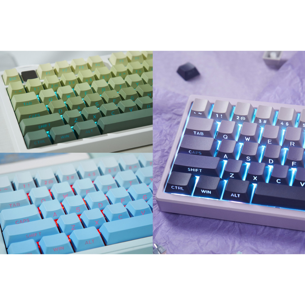 Jual Yongqiu gradasi hijau/biru/ungu/merah muda/abu-abu bersinar PBT ...