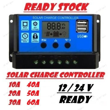 Jual Solar Charge Controller 10A 20A 30A 40A 50A 60A Cell PWM Pengisi Daya Surya 12V 24V ...