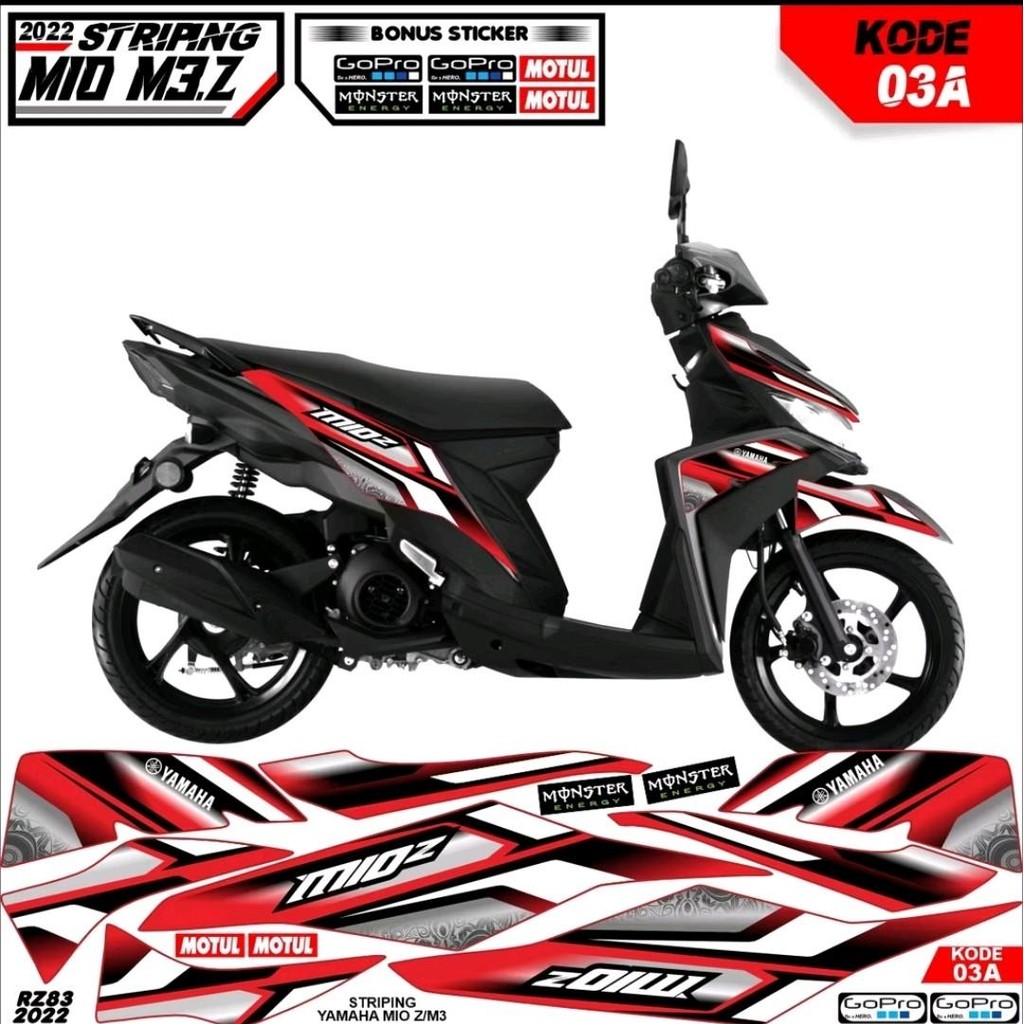 Jual Stiker Striping Yamaha Mio M3 & Z Semi Full Body Motor ...