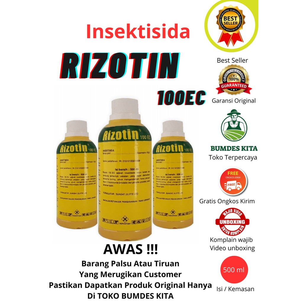 Jual Insektisida RIZOTIN 100EC - 500ml Original | Shopee Indonesia