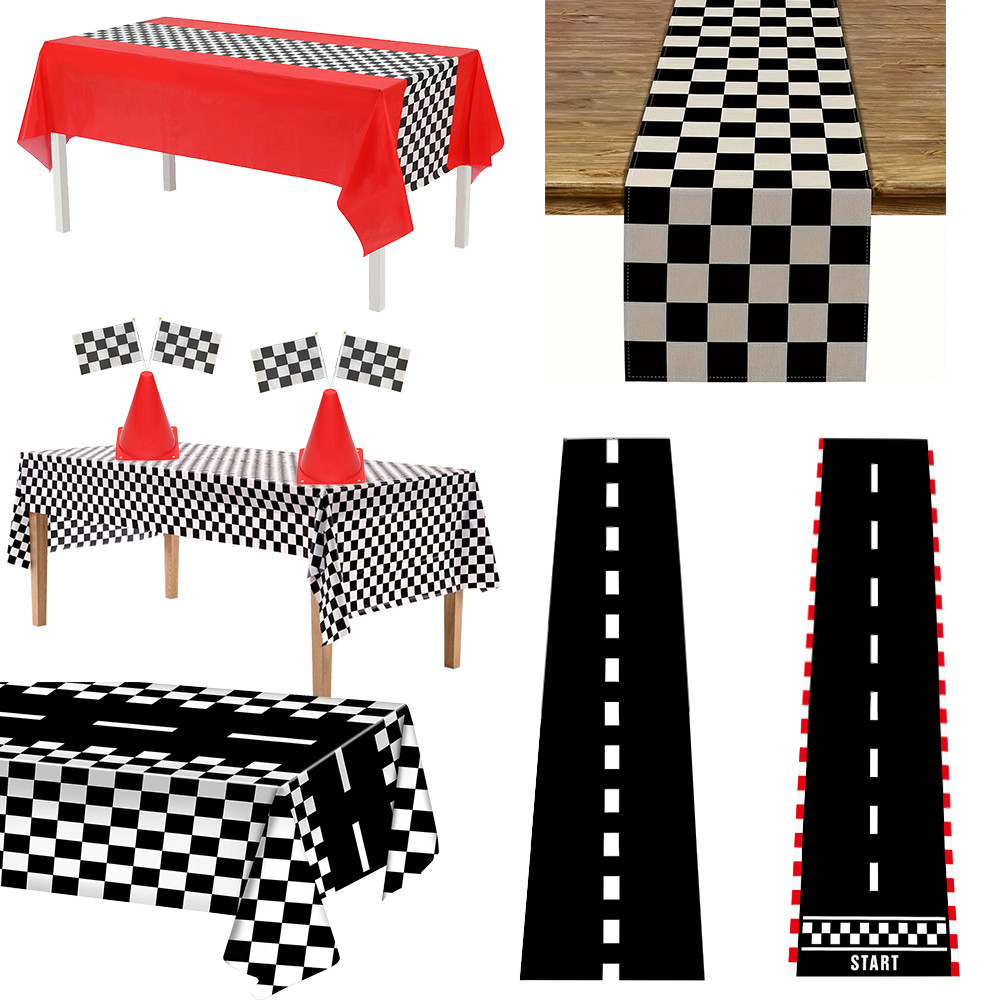 Jual Racing Car Table Runner Tablecloths Table cover checkered flag ...