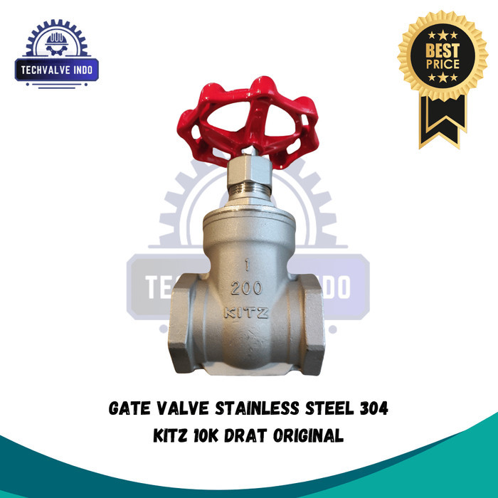 Jual GATE VALVE STAINLESS STEEL 304 KITZ 10K DRAT 2" INCH / DN50 SCS13 ORIGINAL | Shopee Indonesia