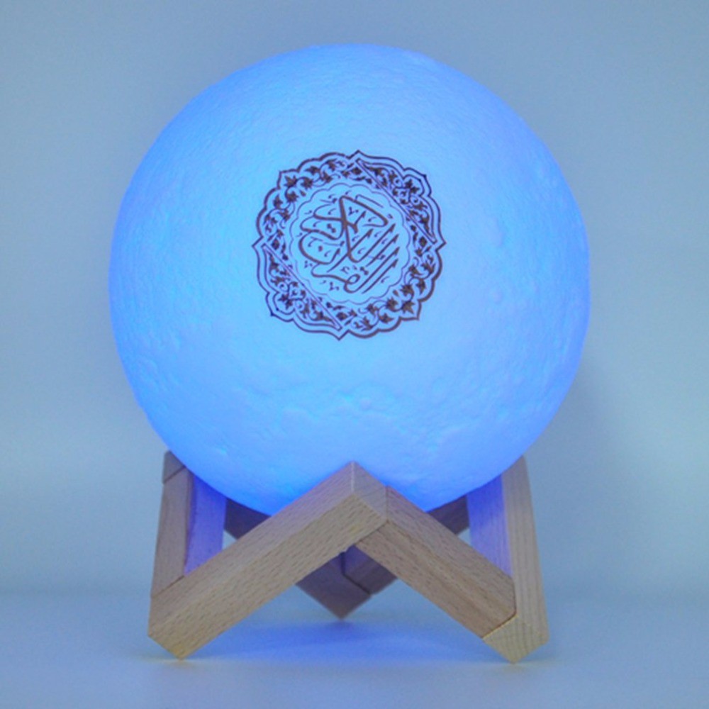 Jual Quran Speaker Wireless Quran Night Light Colorful Moon Muslim ...