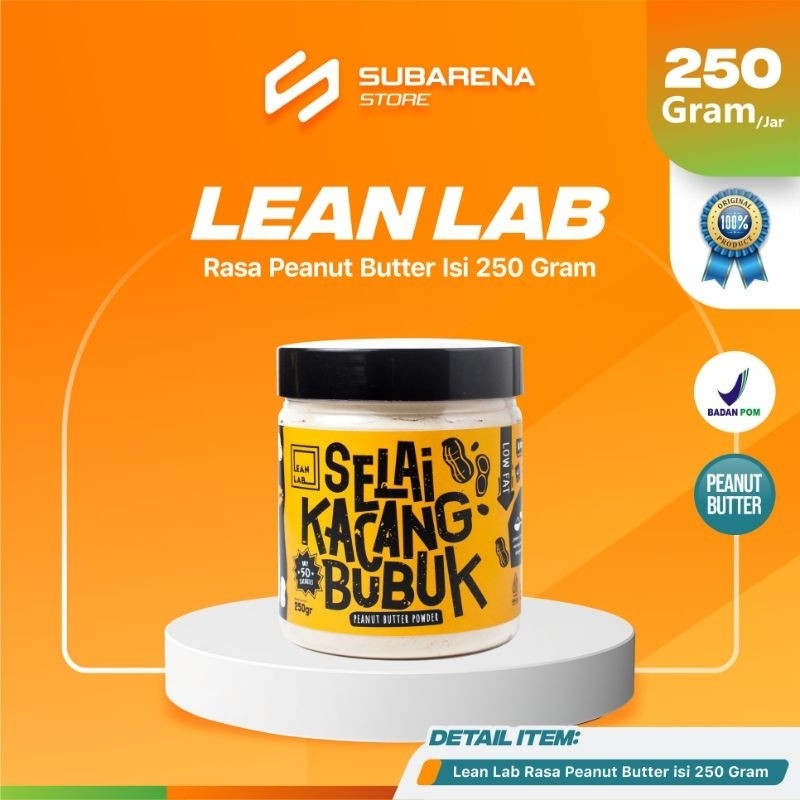 Jual Lean Lab Selai Kacang Bubuk 250gr Peanut Butter Powder / Selai Kacang Bubuk (Vegan, Gluten ...