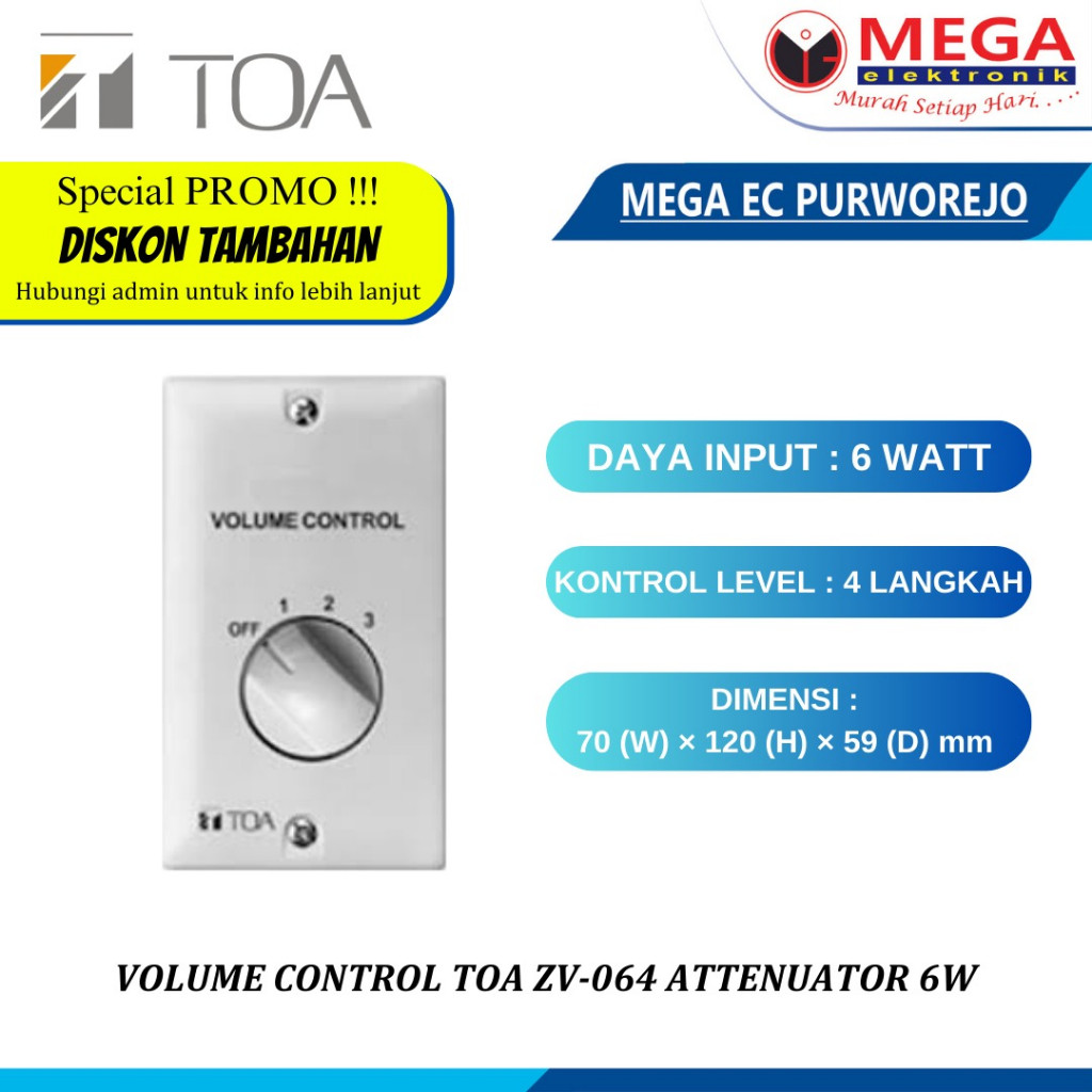 Jual VOLUME CONTROL TOA ZV-064 ATTENUATOR 6 W | Shopee Indonesia